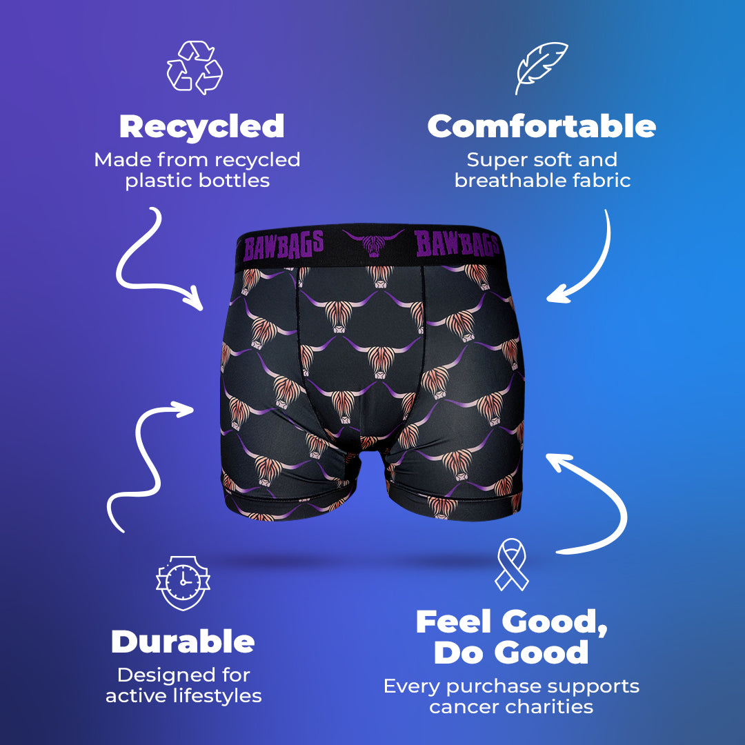 Men’s Highland Cow Technical Boxer Shorts - Bawbags